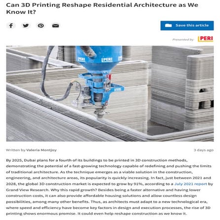 Can 3D Printing Reshape Residential Architecture as We Know It? | PDF