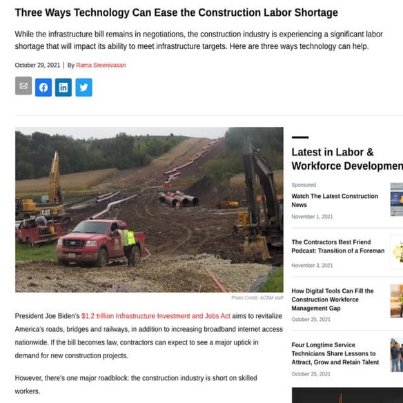 Three Ways Technology Can Ease the Construction Labor Shortage | PDF