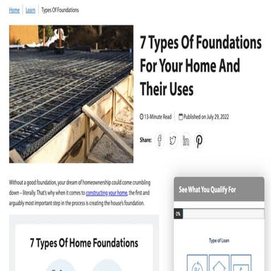 7 Types of Foundations For Your Home And Their Uses | PDF