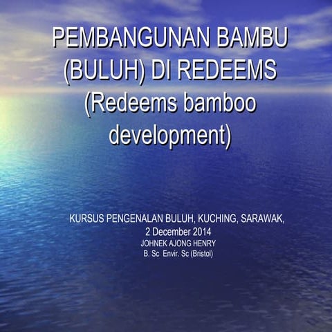 Redeems bamboo development. mtib 2 dec | PPT
