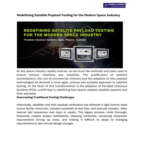 Redefining Satellite Payload Testing for the Modern Space Industry From ...