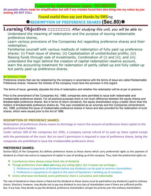 Corporate Accounting - Redemption of Shares.pptx