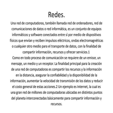Redes | PPTX | Computer Networking | Computing