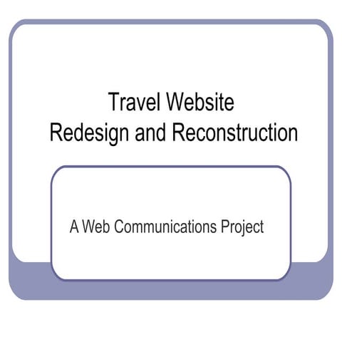 Travel Website Redesign & Reconstruction | PPT