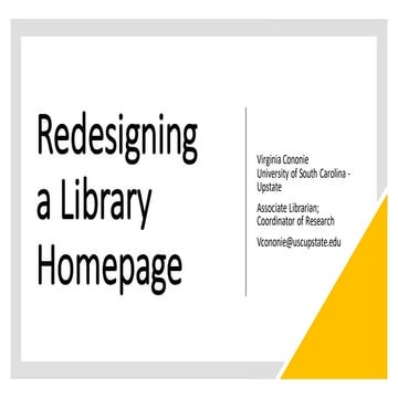 NCompass Live: Redesigning a Library Website | PPT