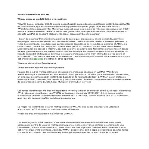 Redes inalámbricas wman | DOCX