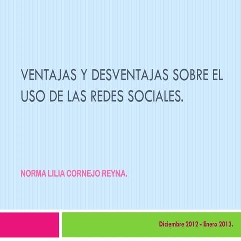 Ventajas y desventajas de las redes sociales 1 | PDF
