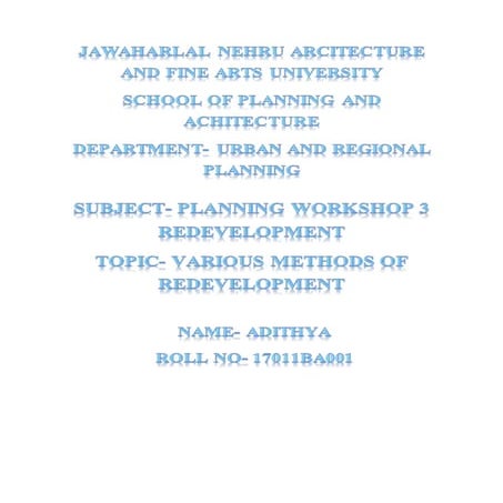 Various Methods of Redevelopment | DOCX