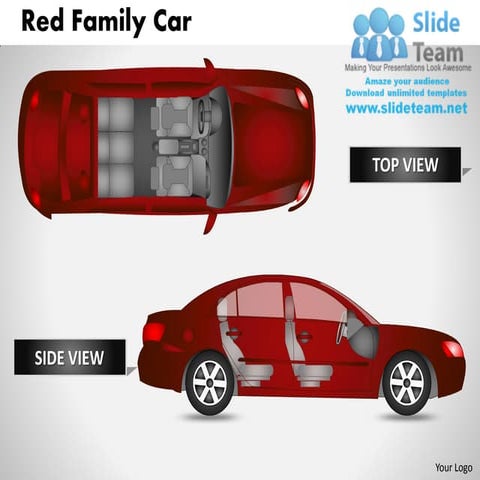 Pickup brown truck top view powerpoint presentation slides ppt ...