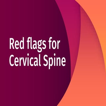 Red flags of cervical pain | PPT