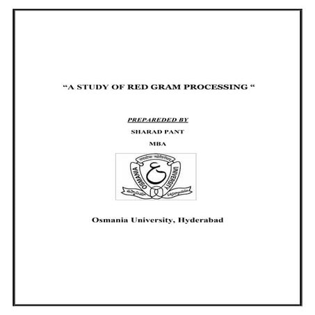 Red gram procurement and processing report | PDF