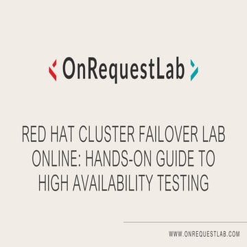 Red Hat Cluster Failover Lab Online Hands-On Guide to High Availability ...
