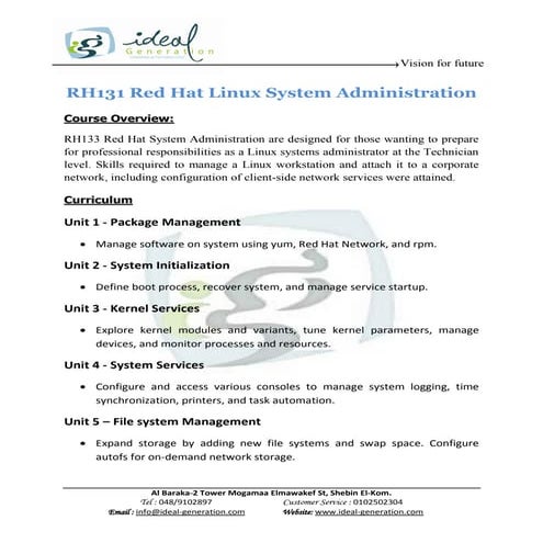 Red Hat Linux System Administration Pdf