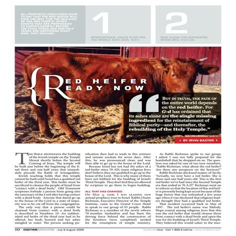 Red heifer ready now endtime magazine article - jul-aug 2006 | PDF