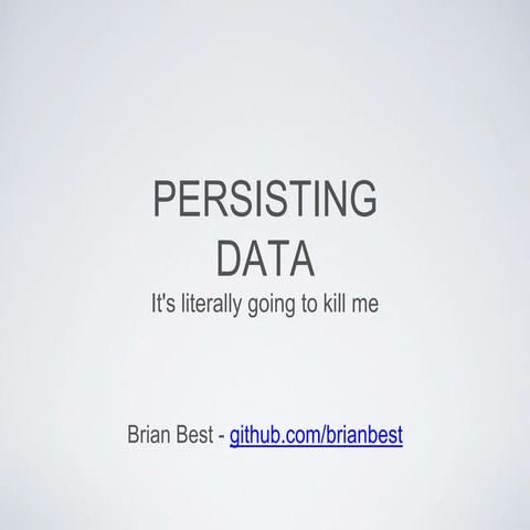 How to persist data with Redis | PPTX