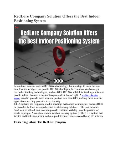 Indoor Positioning System: Best Offers By RedLore Solution | The ... Indoor Positioning System: Best Offers By RedLore Solution | The ...