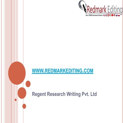 Redmark Editing A unit of M/s Regent Research Writing Pvt Ltd | PPTX