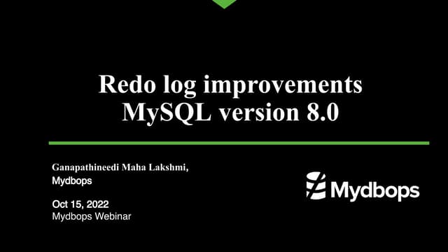 Redo Log Improvements Mysql 80 Ppt