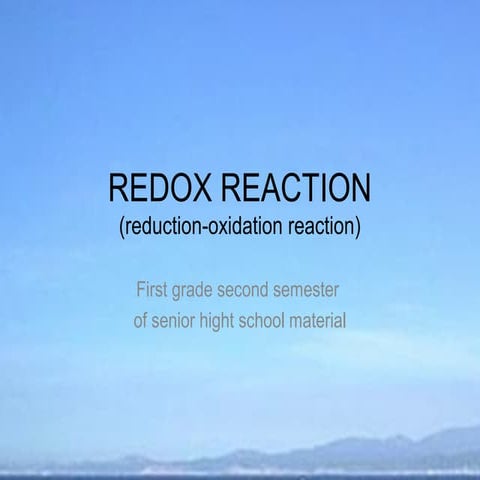 Chapter 8 redox reactions ppt for class 11 CBSE | PPT