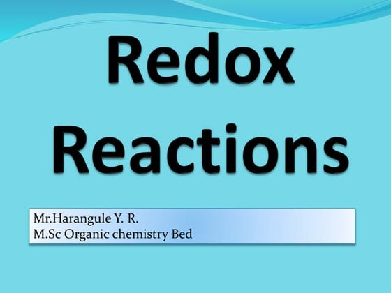 REDOX REACTION | PPT