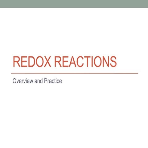 Redox reactions | PPTX