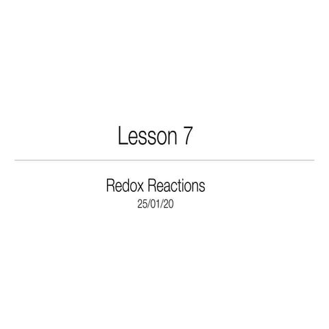 Redox reactions | PPT