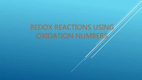 Redox in everyday life | PPTX