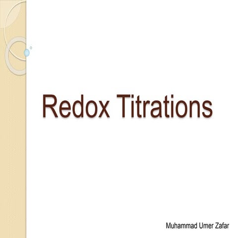 Redox titrations | PPTX