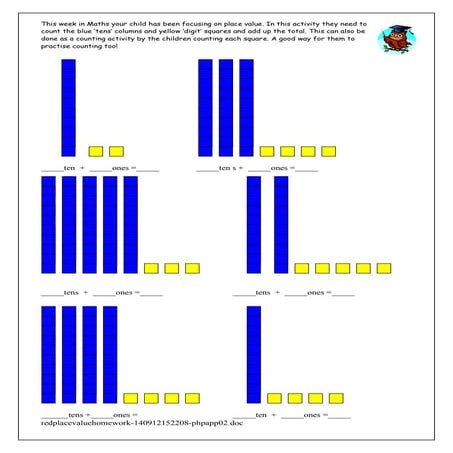 Red place value homework | PDF