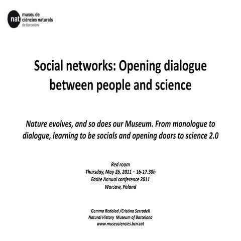 Opening dialogue between people and science | PPT