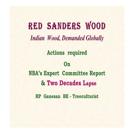 Red sanders Action reqd on Committee Report and 20 years of lapse | PDF ...