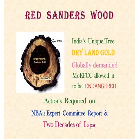 Red sanders Actions Required by Govt of India | PPT