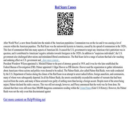 Red Scare Causes | PPT