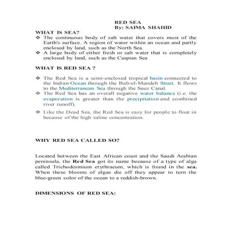 Red sea | DOCX