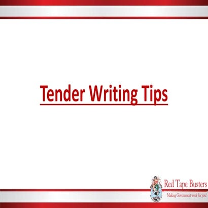 Tender Writing Tips | PDF