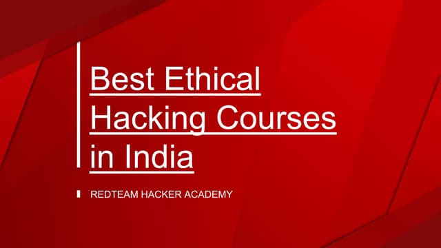 Ethical Hacking Courses In India Pptx