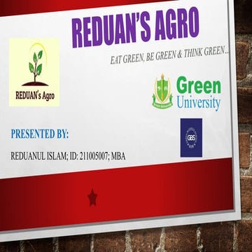 REDUAN's Agro (Presentation on Business Idea Generation) | PPT