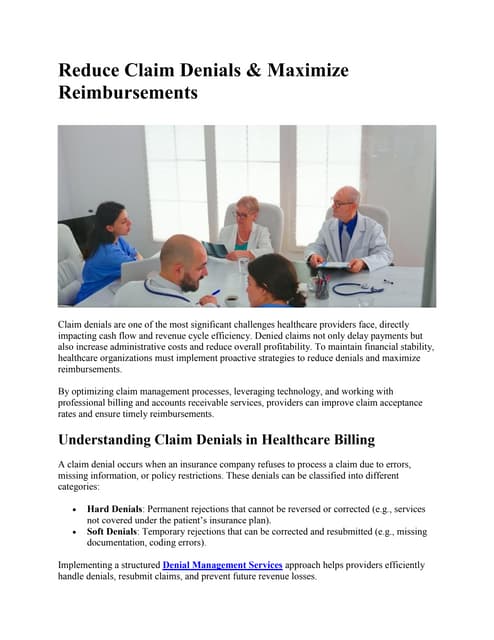 Best Practices for Denial Management in Healthcare RCM.ppt | Health Insurance | Insurance