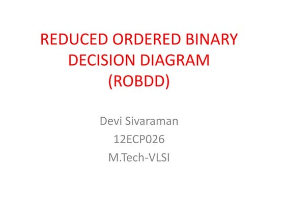 Binary Decision Diagrams Ppt