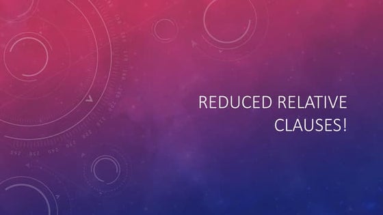 Reduced relative clauses | PDF