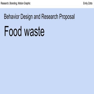 Reduce Food Waste Nudge | PDF