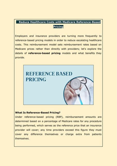 Medicare Pricing System for Health Benefits | PPT