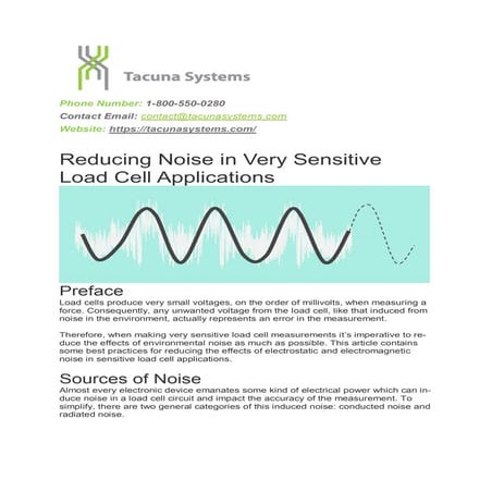 Reducing Noise in Very Sensitive Load Cell Applications | PDF
