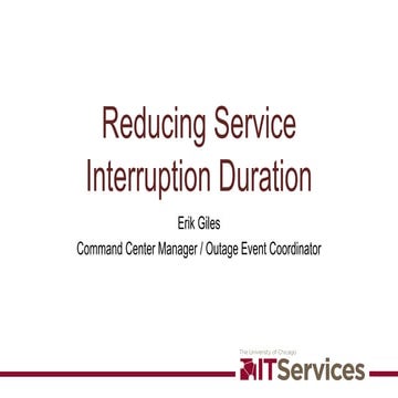 Reducing service interruption duration | PPTX