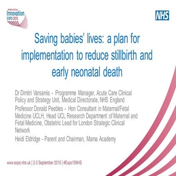 Reducing stillbirth and early neonatal death, pop up uni, 11am, 3 ...