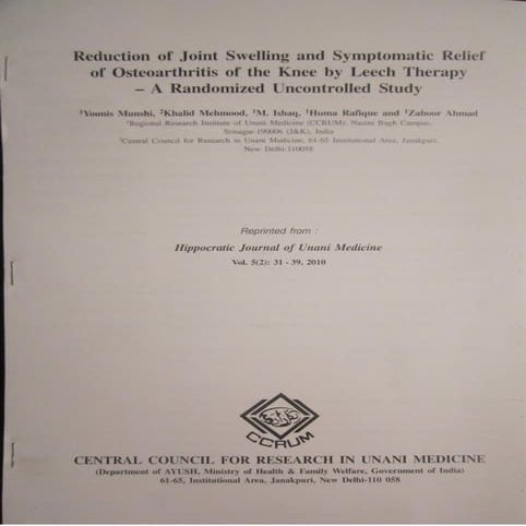 Reduction of joint swelling and symptomatic relief of osteoarthritis of ...