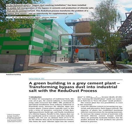 A green building in a grey cement plant – Transforming bypass dust into ...