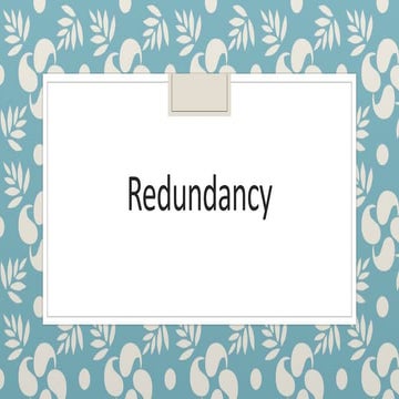 Redundancy | PPTX
