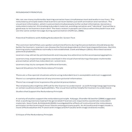 Redundancy Principle | PPTX