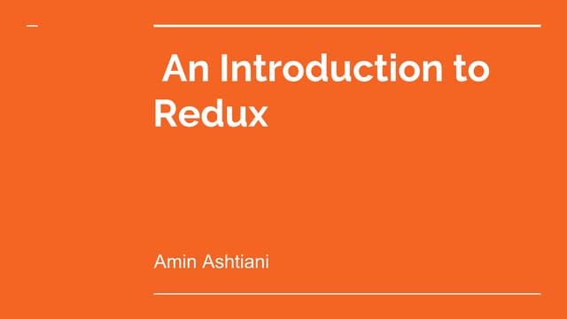 An Introduction To Redux Pptx Programming Languages Computing